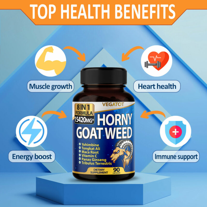 8 IN 1 High Strength Horny Goat Weed 15420 mg Concentrated Extract with ...