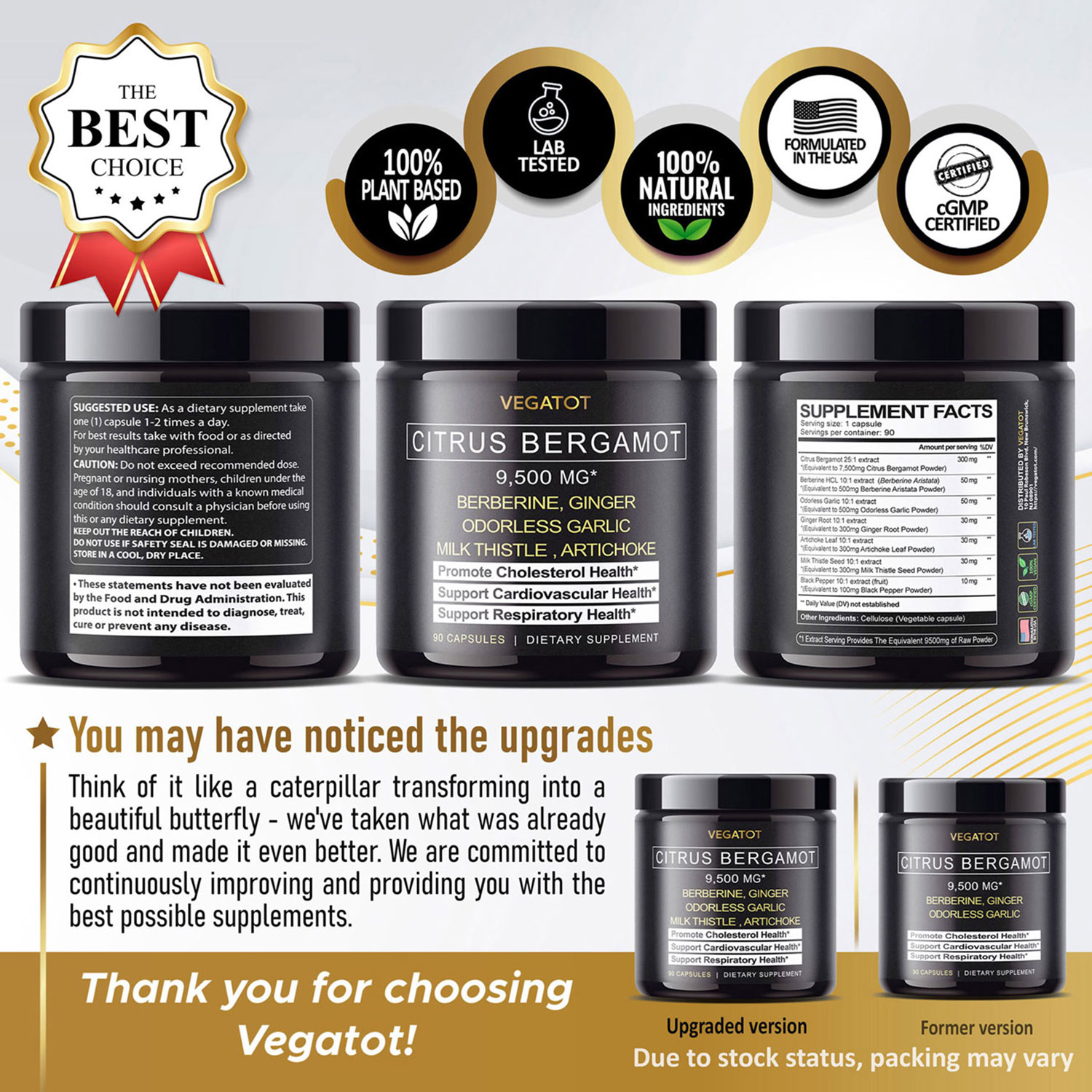 7 in 1 High Strength Citrus Bergamot 9500mg Concentrated Extract with ...