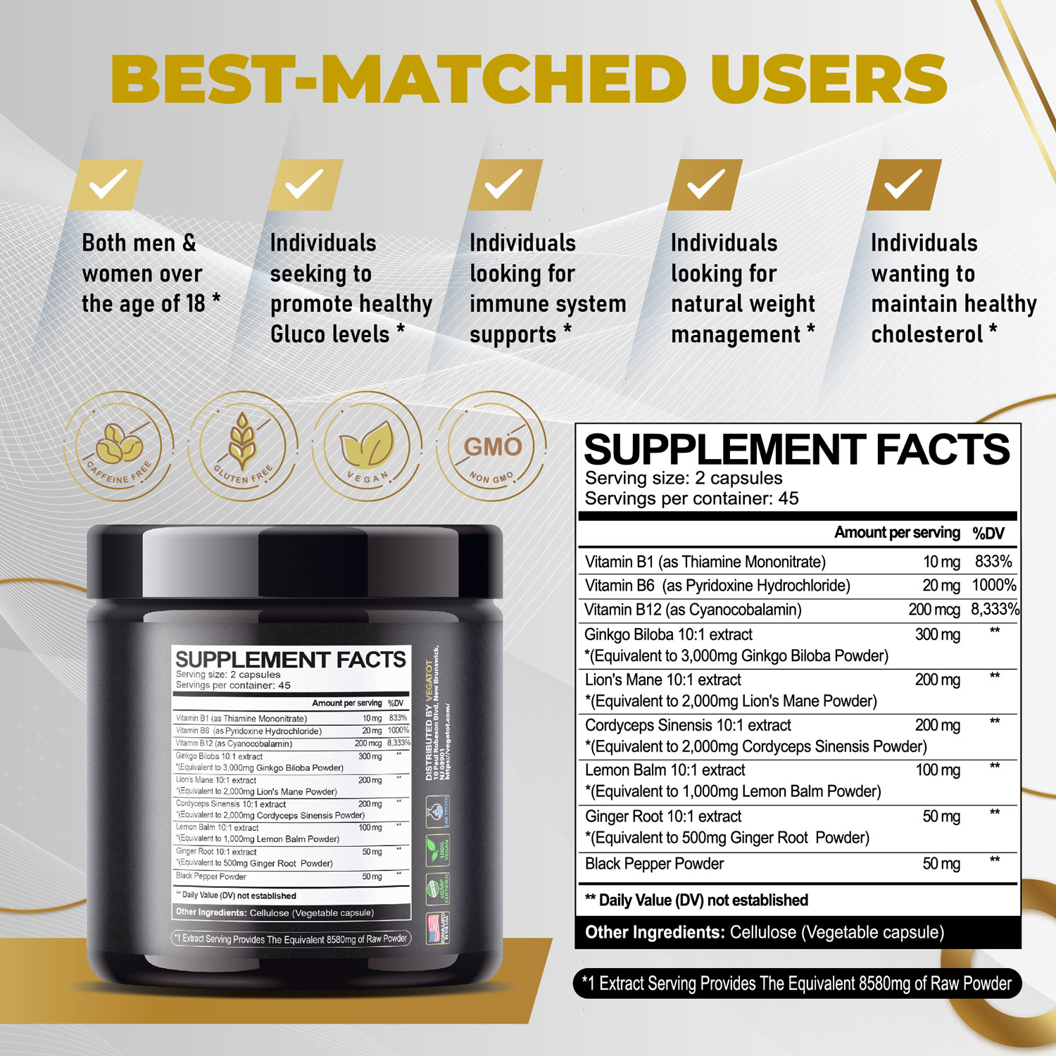 VEGATOT Vertigo Supplement 8,500MG *USA Made and Tested* Inner Ear ...