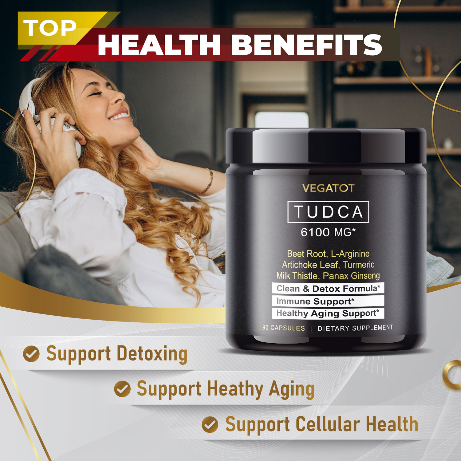 VEGATOT TUDCA (Tauroursodeoxycholic Acid) 6,100MG/Seving – *USA Made ...